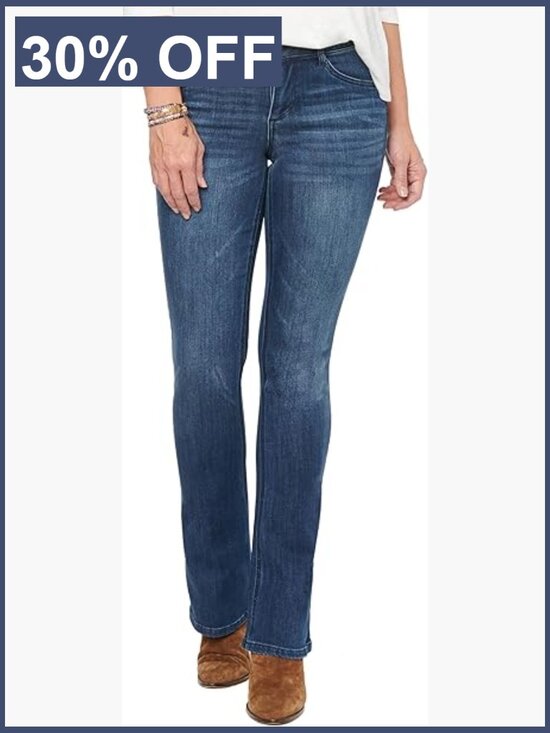 Jeans | Womens Bootcut Mid Rise Stretch Jean With Slimming Panels ...